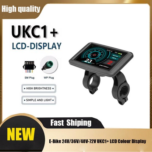 E-Bike 24V/36V/48V-72V UKC1+ LCD Colour Display Power Speed Meter SM/WP ...