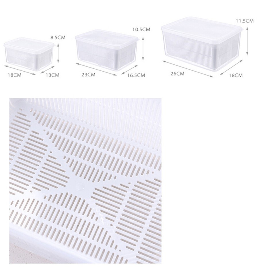 Salad Crisper Kitchen Storage Box Fridge Storage Boxes Fruit Fresh Box ...