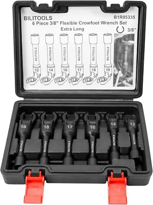 Long Flex Head Crows Foot Line Wrench Set,3/8" Drive Injector Fuel Line ...