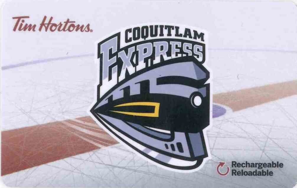 Gift Card: 2018 Tim Hortons BCHL Coquitlam Express FD57089 (no value/$0 ...