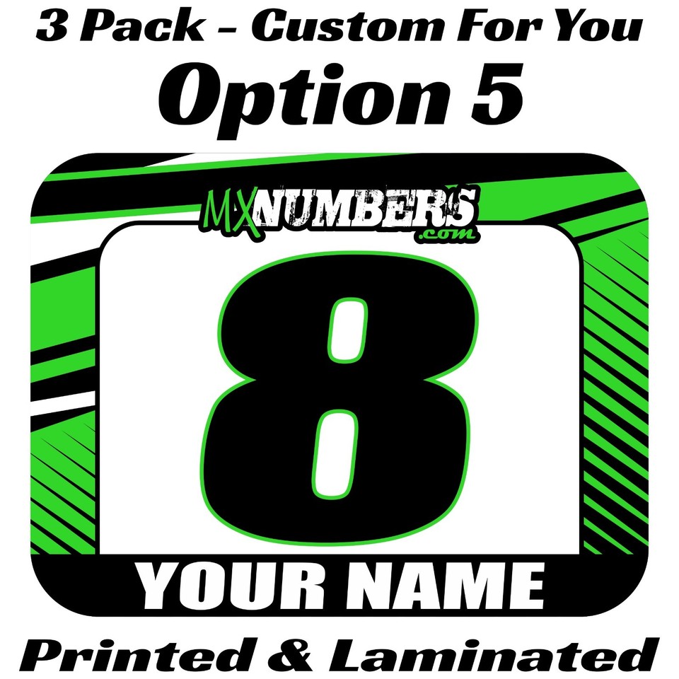 Motocross Mini Number Plate Decal Stickers Custom Name Race MX SX ATV ...