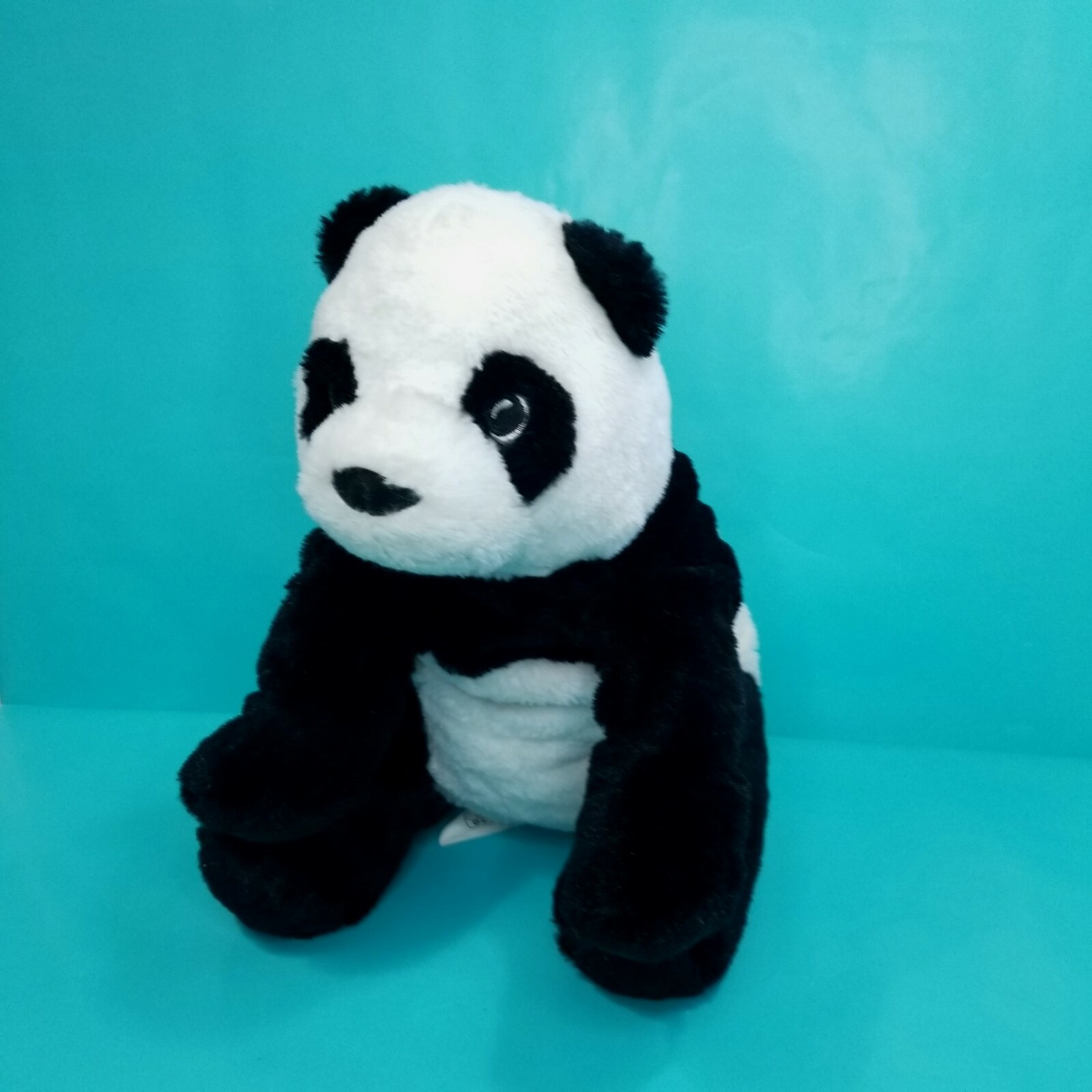 Ikea Panda Bear Plush Kramig Black White 12" Long Stuffed Animal Soft ...