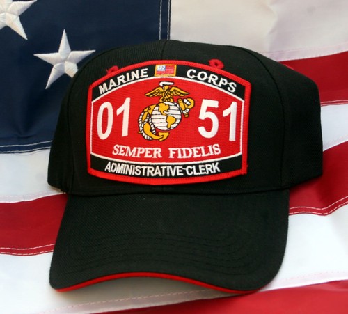 US MARINES MOS 0151 ADMINISTRATIVE CLERK HAT VETERAN ADMIN CAP PIN UP ...