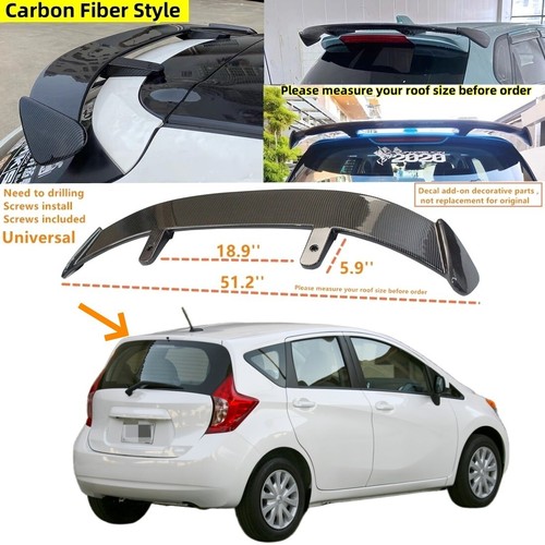 Universal "Carbon Look" For Nissan Versa Note Rear Window Roof Spoiler ...