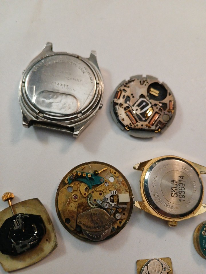 Vintage Battery Powered Watch Movements For Parts Or Repair, Hughes ...