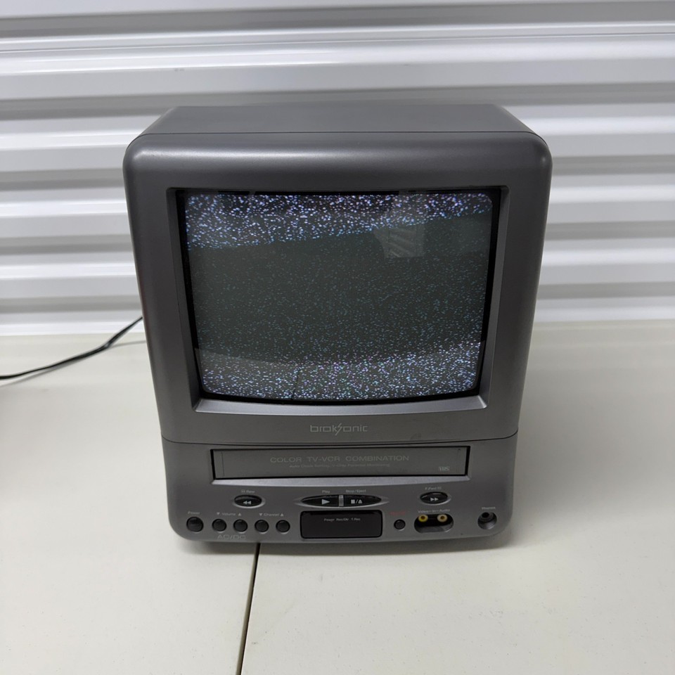 Broksonic CTSGT-2799C 9" CRT Color TV VCR Combo Retro Gaming Vintage ...
