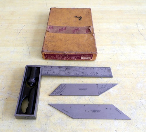 Vtg Lufkin 6" Double Square w/ Hardened Blades in Box Machinist (Bubble ...