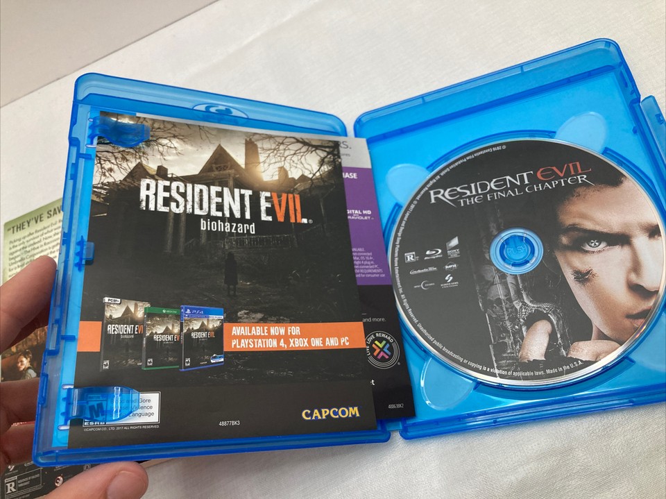 Lot Of 6 Resident Evil Movies DVDs/Blu-Ray, Action Packed Zombie Terror ...