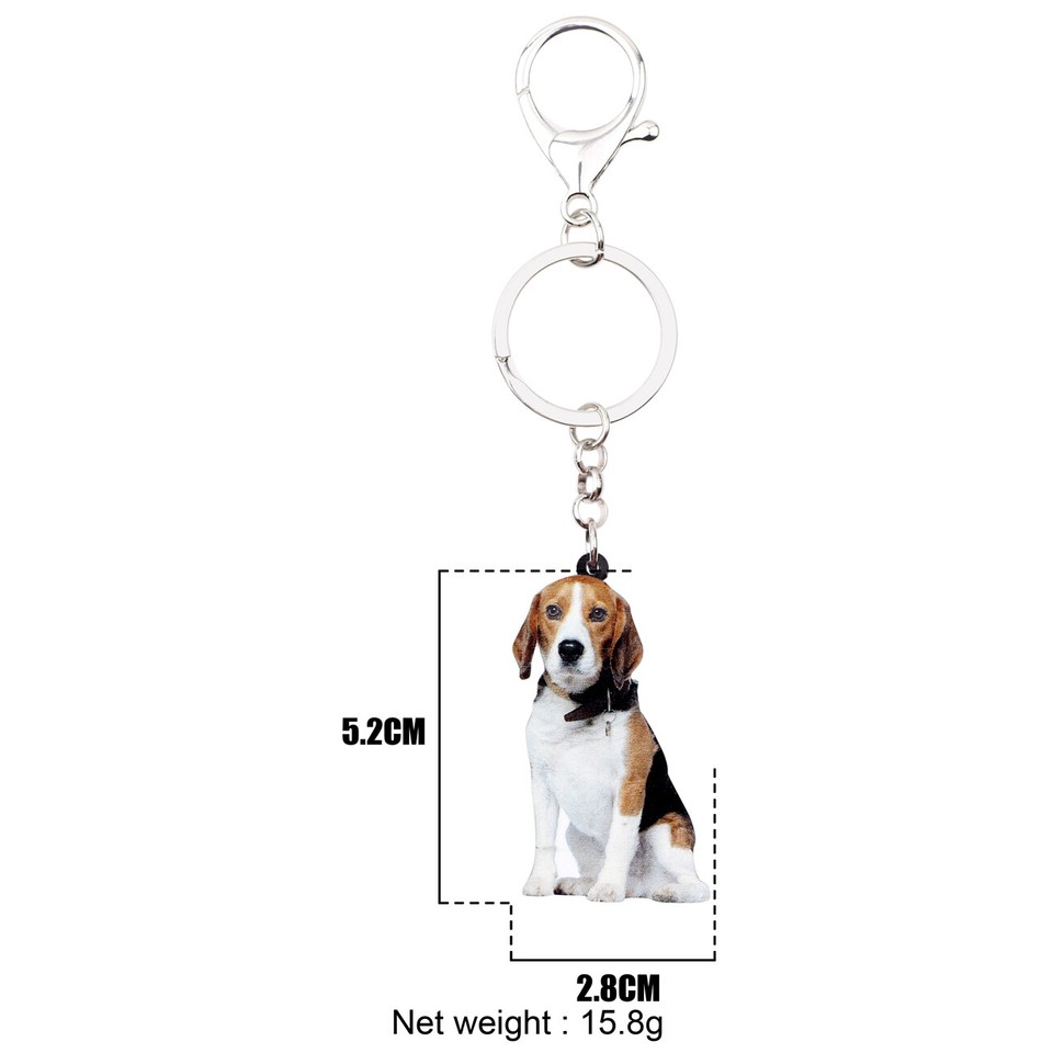 Acrylic Beagle Dog Keychains Pets Purse Key Chains Animals Jewelry ...