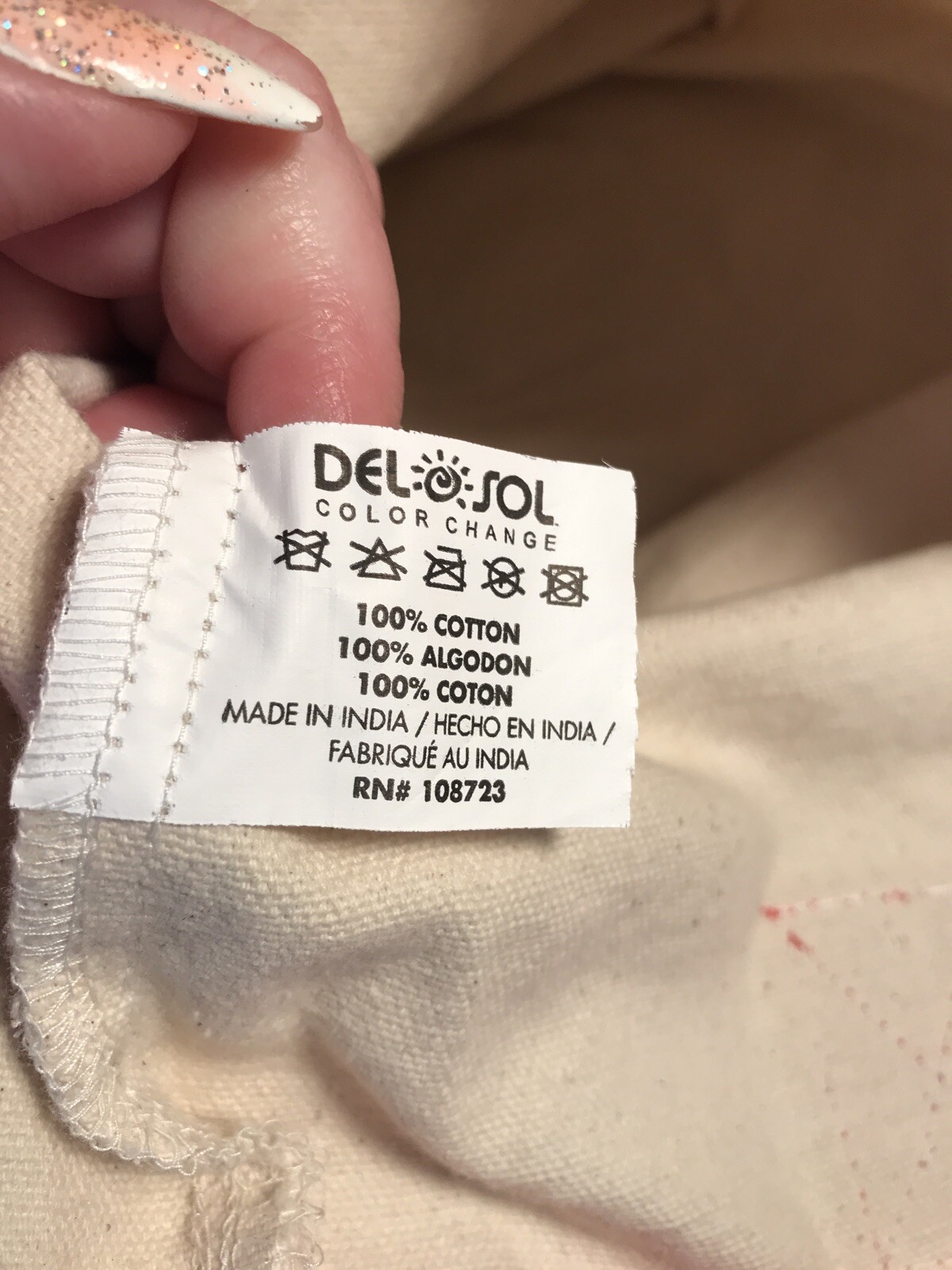 Del Sol Color Changing Tote Cotton Canvas Palm Trees Red Reusable ...