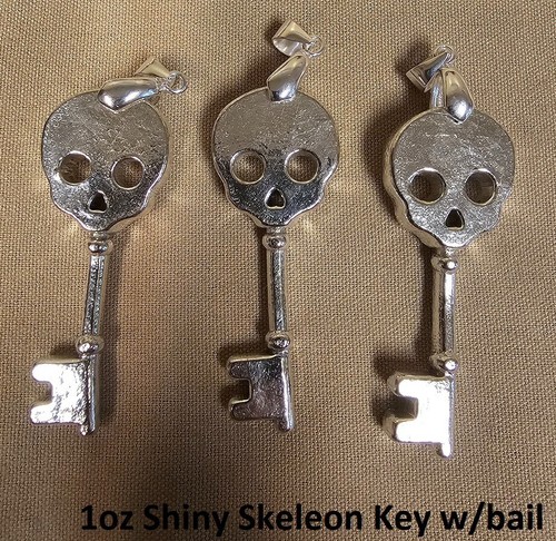 1 oz Hand Poured 999 Silver "Skeleton Key" With bail by YPS | eBay