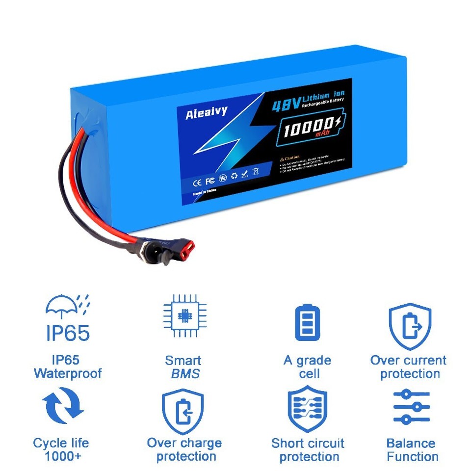 48V Electric Bike Battery Pack 48V 10Ah Li ion Ebike Battery for ...