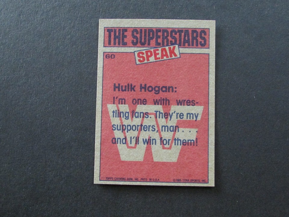 1985 Topps WWF Card #60 The Superstars Speak w/ Hulk Hogan | eBay