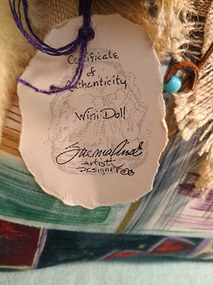 Vintage Sue Malinski Wini Doll 18 Inches Navajo Cert Signed Excellent ...