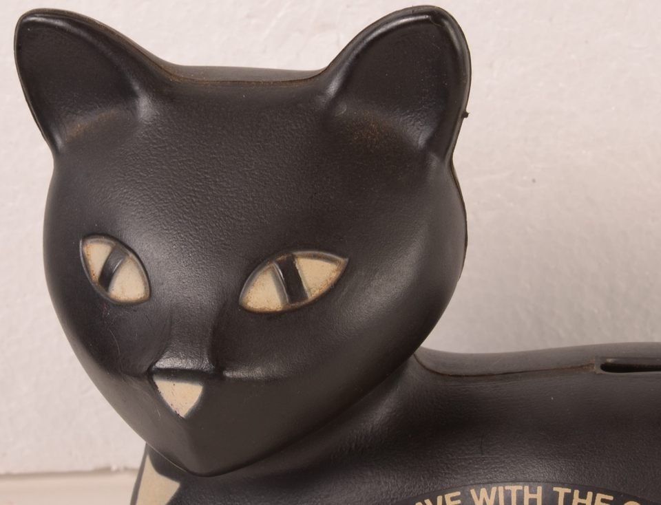 Eveready Advertising Black Cat Coin Bank Plastic Ever Ready Battery ...