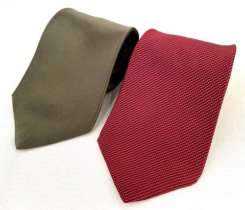 Lot of 2 Neckties-Zylos-George Machado-Red Green-Men's Formal Fashion ...