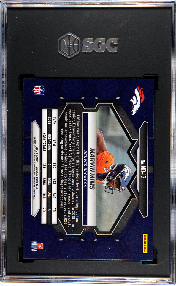 2023 Panini Mosaic Marvin Mims #ND-13 SGC 9.5 | eBay