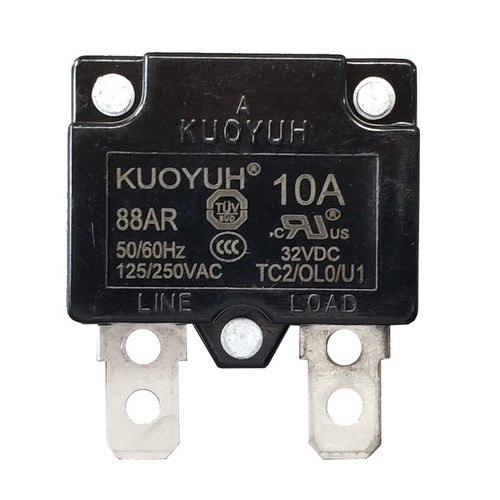 KUOYUH Circuit Breaker 88AR Series 10A 125/250VAC 32VDC-50VDC 50/60Hz ...
