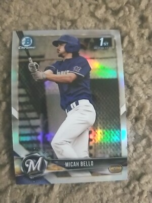 MICAH BELLO 2018 BOWMAN DRAFT CARD #BDC-111 BREWERS (FIRST PROSPECT ...