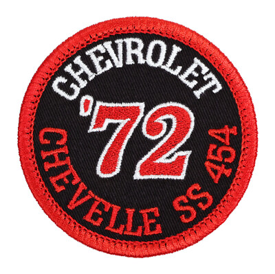 1972 Chevrolet Chevelle SS 454 Embroidered Patch Black/Red Iron-On Sew ...