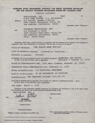 JOHN RITTER - CONTRACT SIGNED | eBay