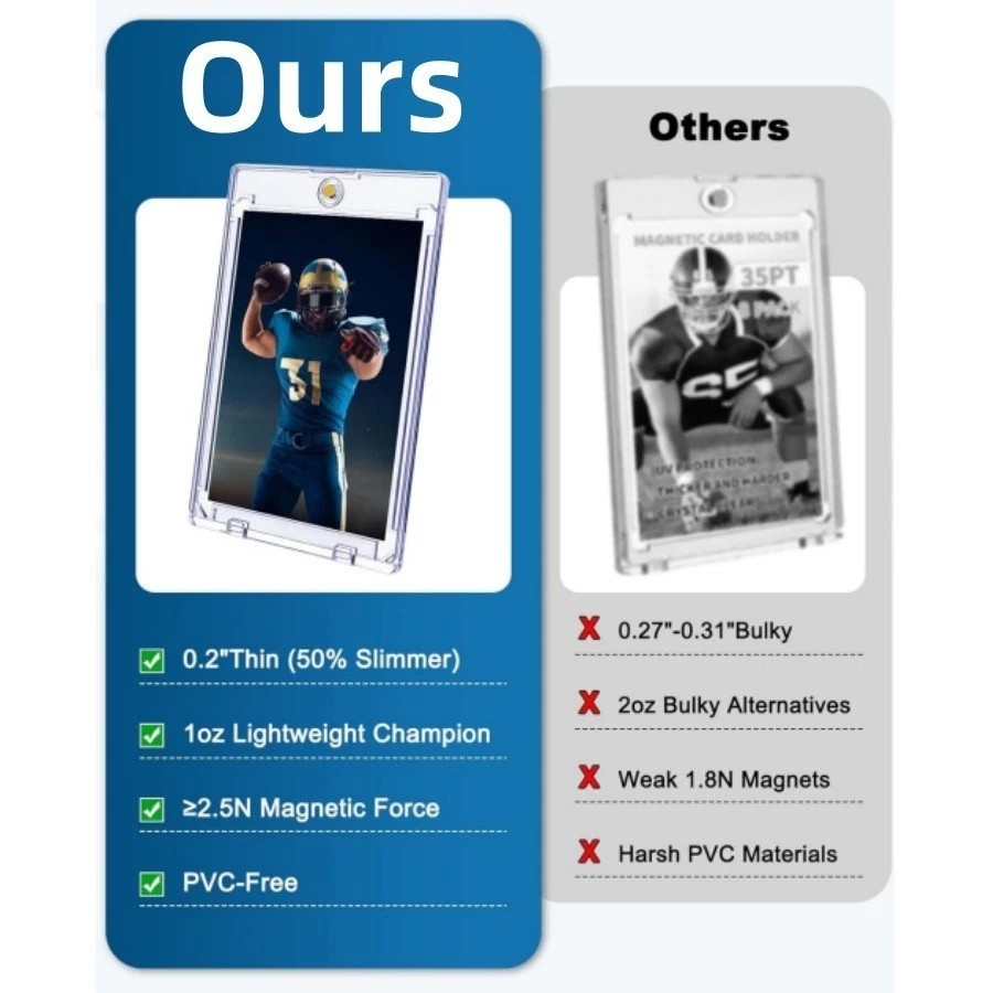 30 Pack Magnetic Trading Sports Card Holders 35pt One-Touch Hard UV Protection⭐ | eBay