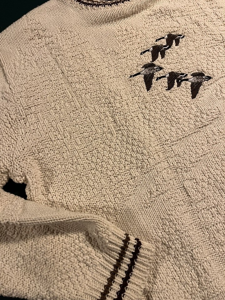 VTG 90’s Shenandoah Geese Birds Nature Sweater Men’s LARGE Embroidered ...