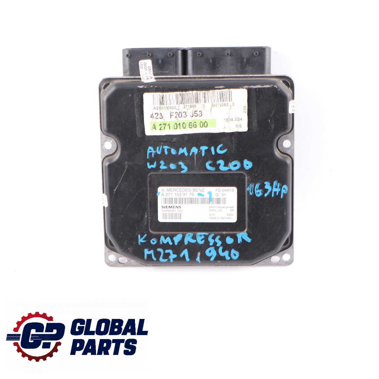 Mercedes W203 C200 Kompressor 163HP M271.940 Engine ECU Kit A2711539179 ...