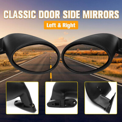 California Classic Universal Black Side Mirrors PAIR Hot Rod Rat Rod ...