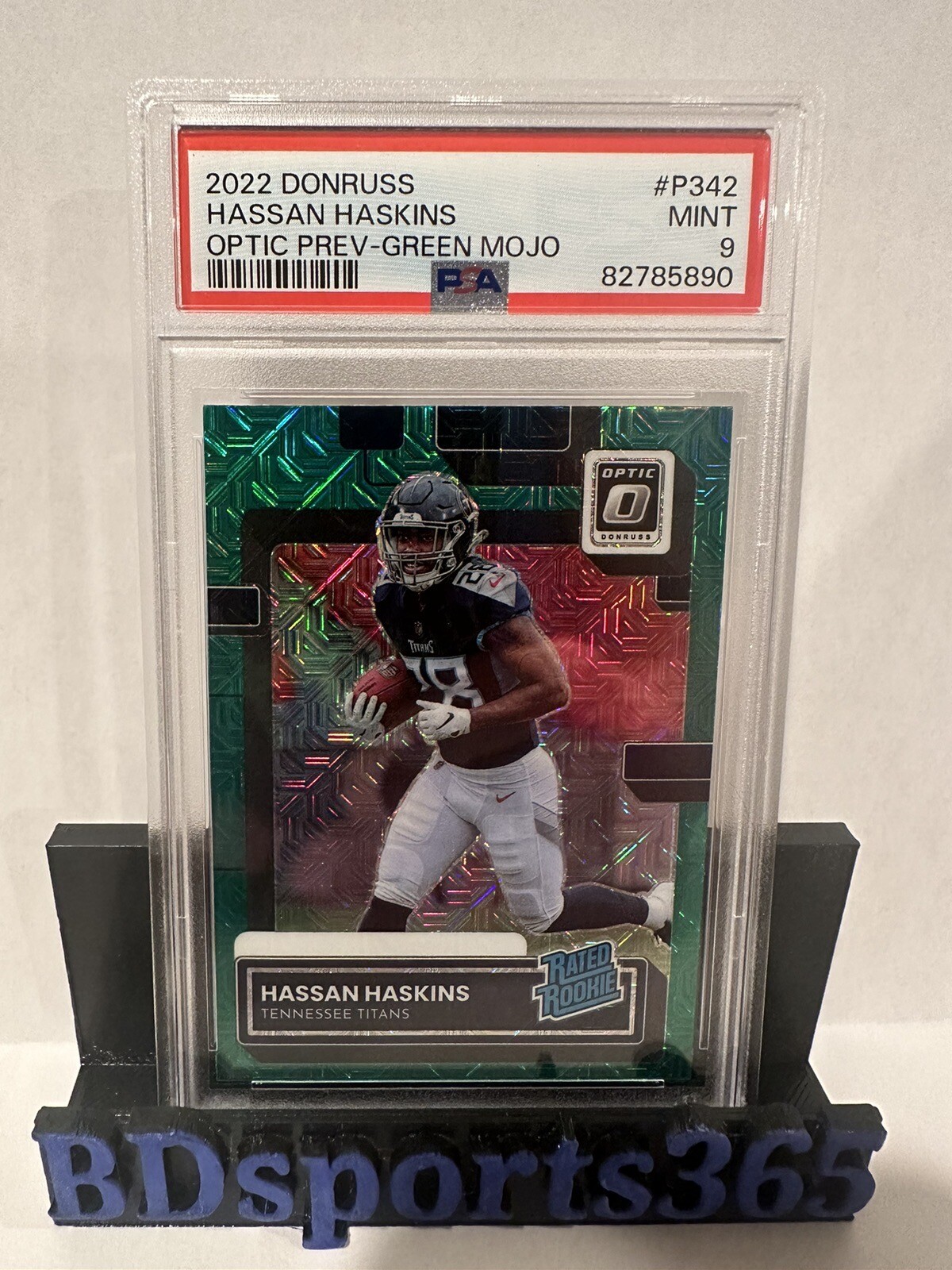 2022 Panini Optic Donruss HASSAN HASKINS Green Mojo Rated Rookie PSA 9 ...