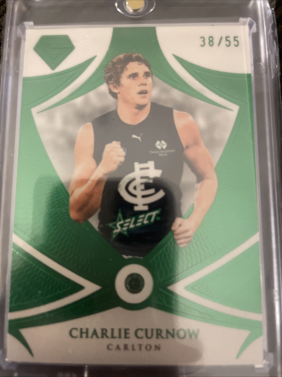 2023 AFL Select Gem Emerald Charlie Curnow 38/55 Carlton Blues | eBay ...
