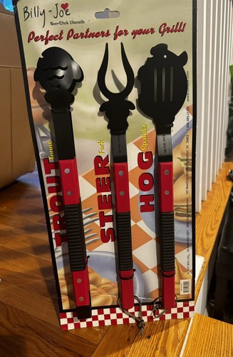 VTG Billy-Joe Homewares Grilling BBQ Tools Set Tongs Fork Spatula Pig ...