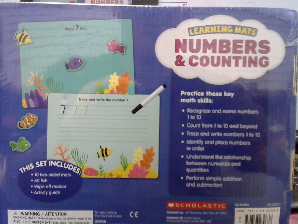 SCHOLASTIC LEARNING MATS NUMBERS AND COUNTING 9781338239638| eBay