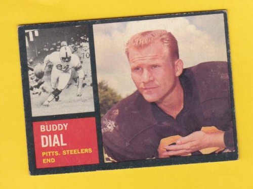 1962 Topps #130 Buddy Dial Pittsburgh Steelers EX Excellent SP Lot ...