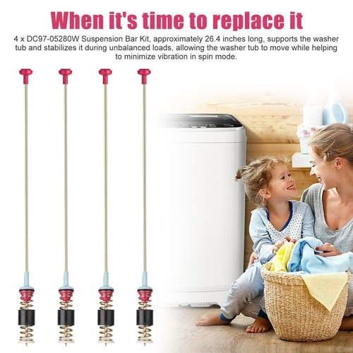 Pack Of 4 DC97-05280W Washer Suspension Rod Kit Rod Assembly For ...
