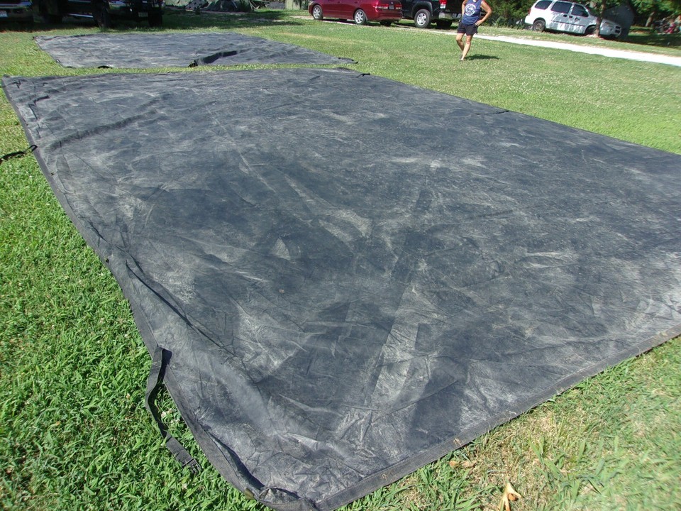 MILITARY SURPLUS TENT BASE X 305 FLOOR -25 x 17 FT -TARP COVER VINY ...