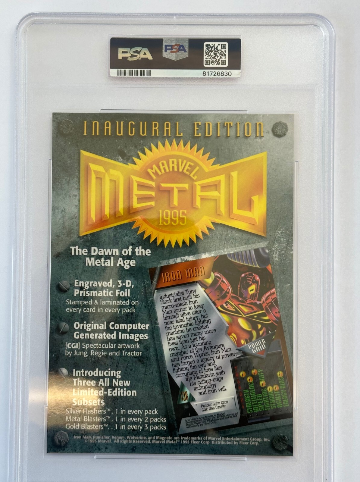 1995 Marvel Metal Promo Inaugural Edition WOLVERINE, IRONMAN, VENOM ...