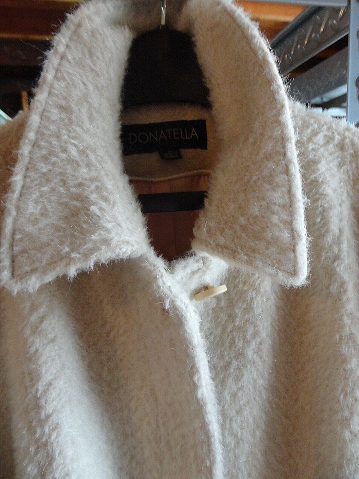 Donatella Women's Ivory Overcoat Wool Mohair + Size 14 | eBay