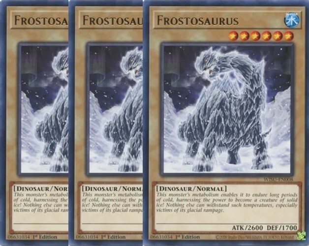 Yugioh - Frostosaurus x 3 - 1st Edition Rare NM - Free Holographic Card ...