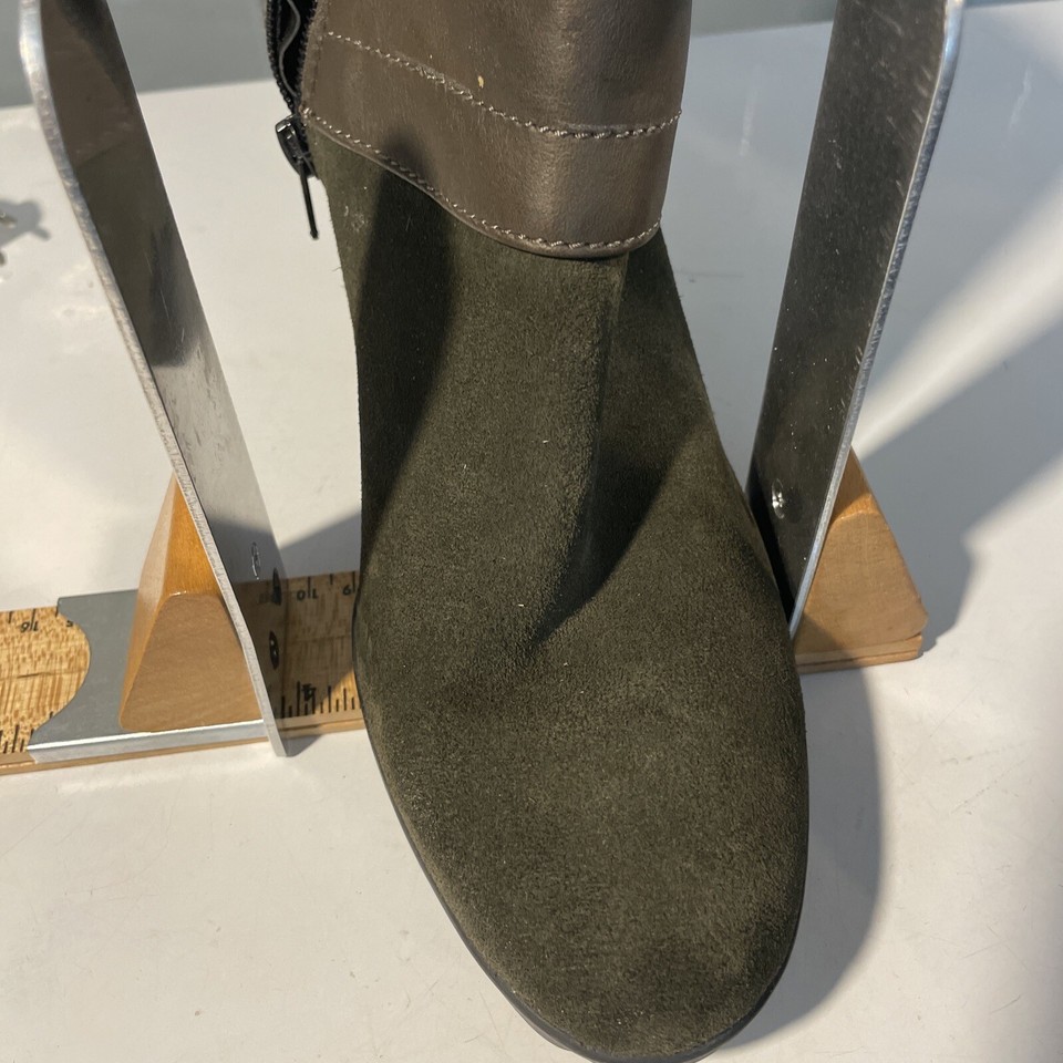The Flexx Womens Ankle Boots Booties Suede Green Size 8 Side Zipper Non ...