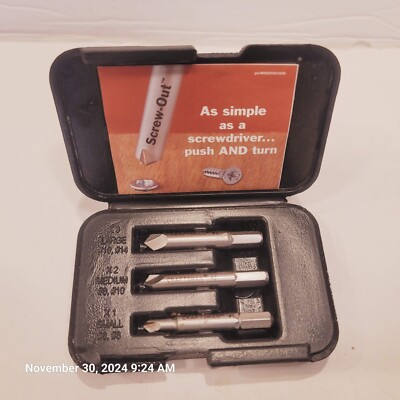 Craftsman Vintage 3-piece Screw-Out Screw Extractor Set 52154 Made in ...