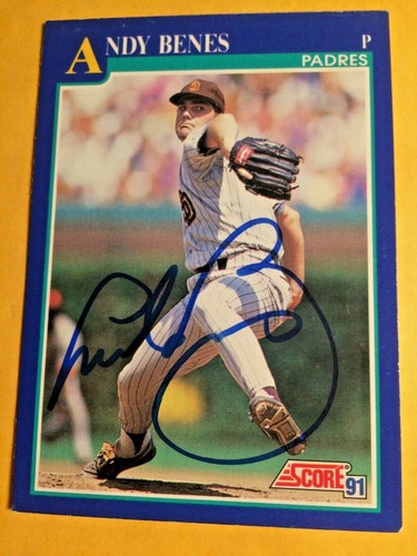 1991 SCORE #538 ANDY BENES AUTOGRAPH BASEBALL CARD NM/M | eBay