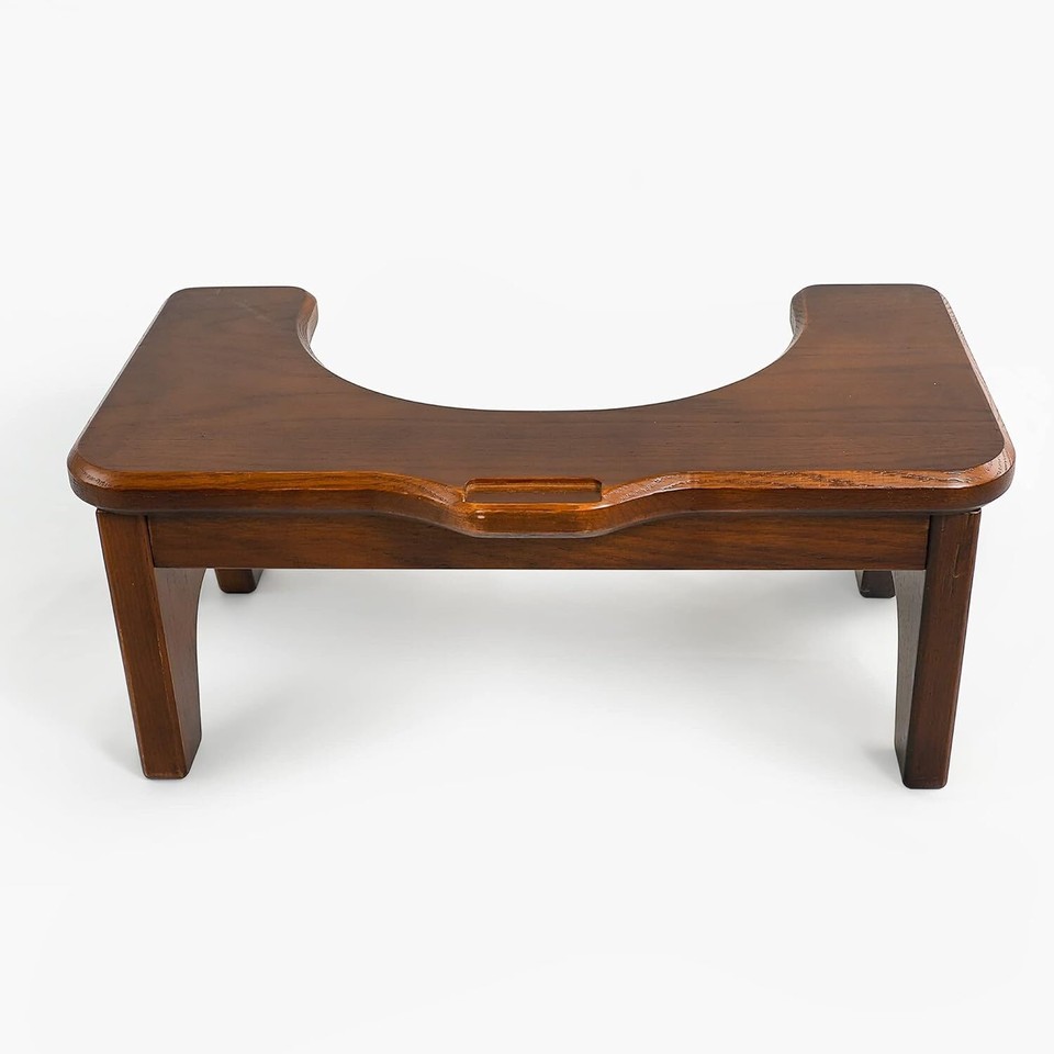 CONSDAN Squatting Toilet Stool, USA Grown Solid Oak, Constipate Helper ...