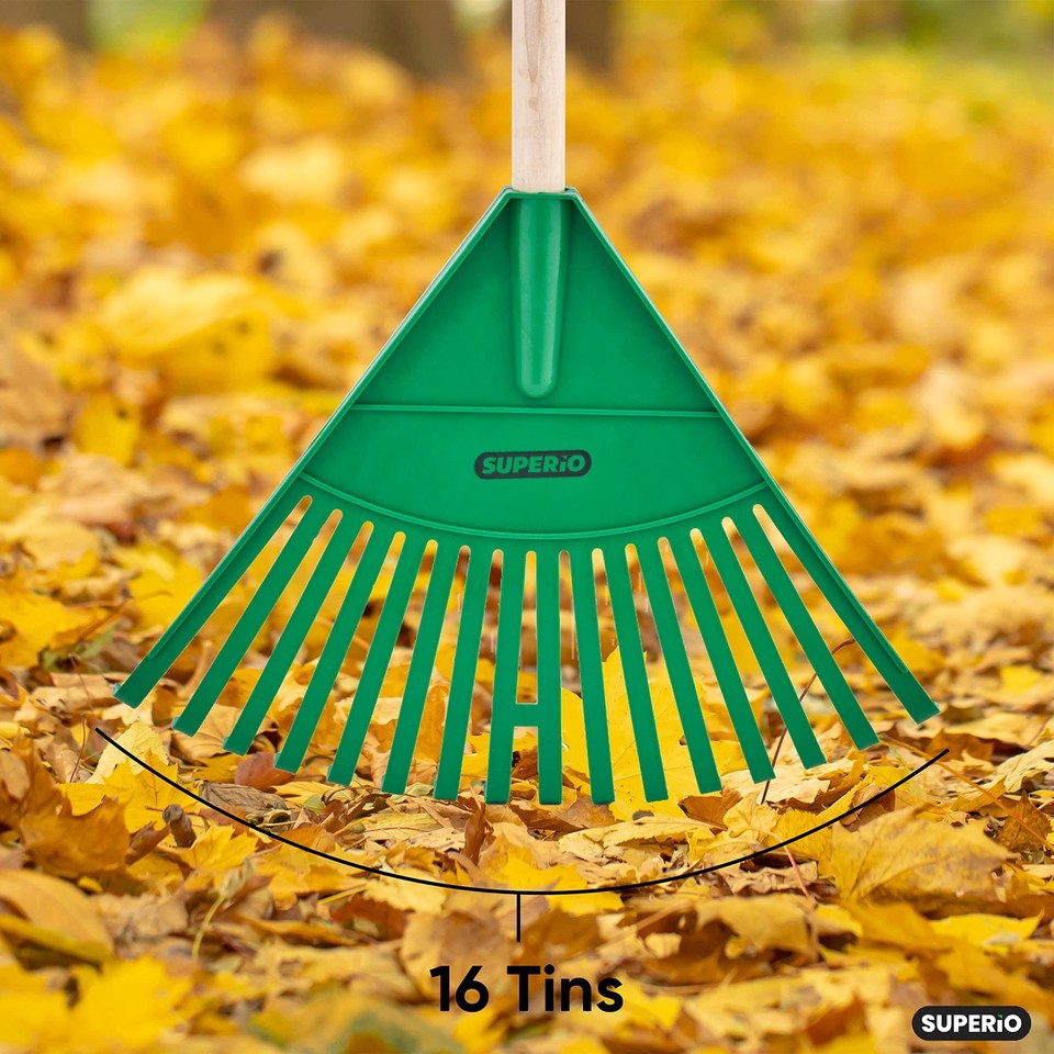 Adult and Kids Garden Rakes with Hardwood Handle to Sweep Leaves -2 ...