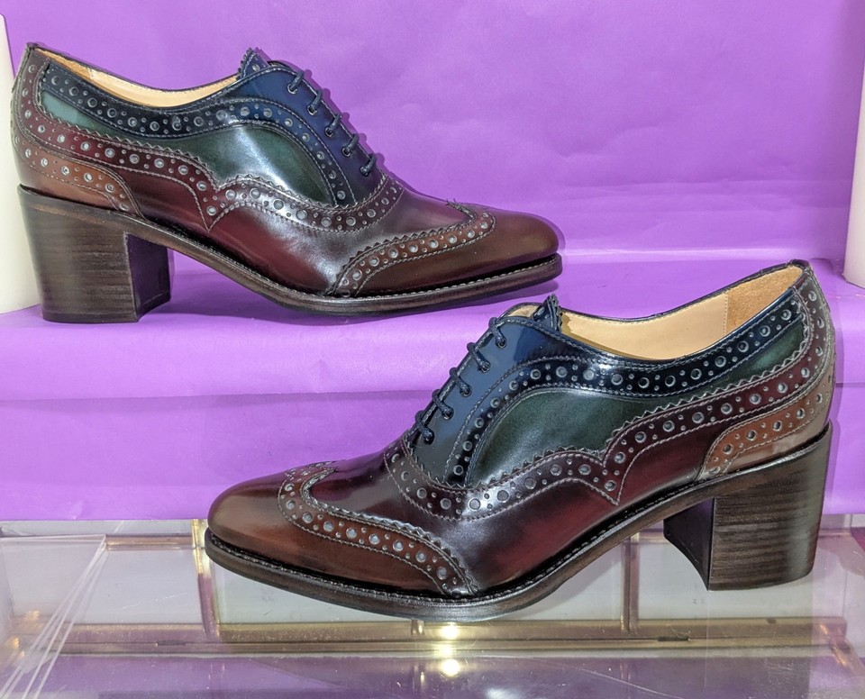 Office of Angela Scott Mrs. Doubt Colorblock Leather Heeled Oxfords EU ...