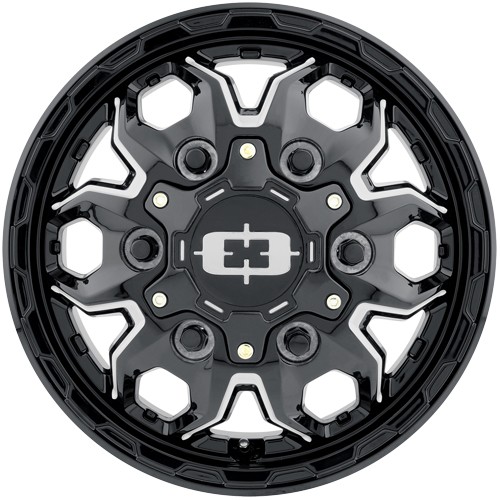 (Set of 4) 16" Inch Vision 410 Korupt Dually Van 6x180 Black/Milled ...