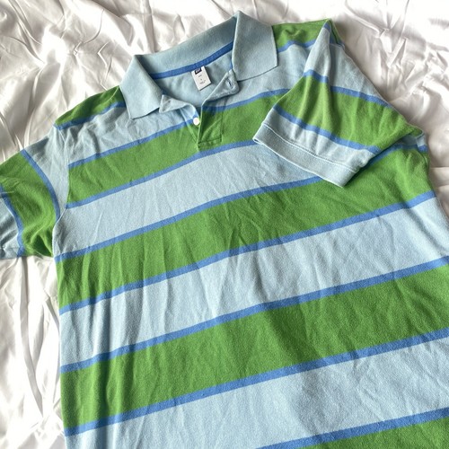 GAP Rugby Polo Shirt Large Blue Green Y2K Outdoor Preppy Casual Mens ...