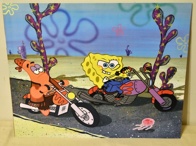 SPONGEBOB SQUAREPANTS Motorcycle 16x20 Poster | eBay