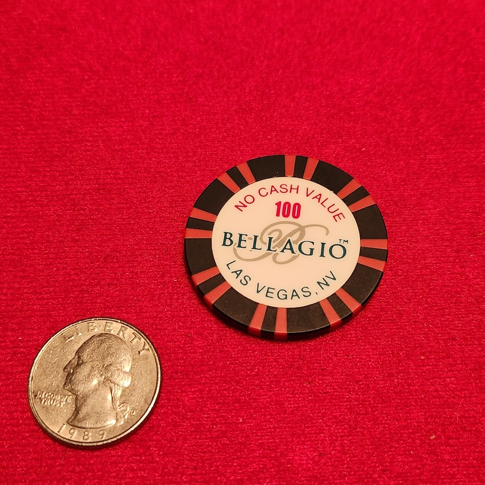 Bellagio Las Vegas $100 One Hundred WPT WSOP Gambling Poker Token Chip ...