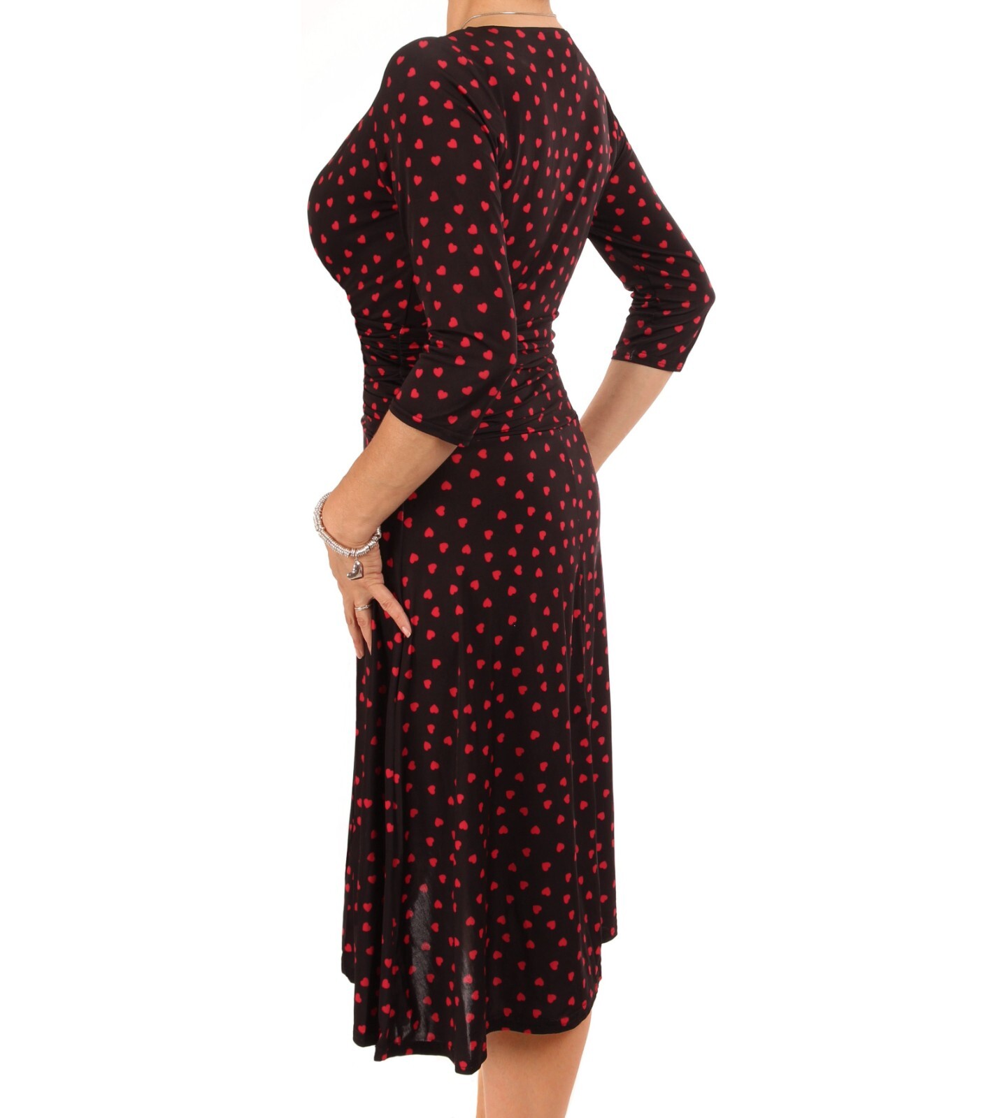 Neuf Noir et Rouge C urs Fit & Flare Robe | eBay